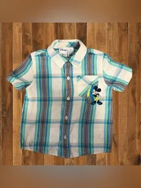 Disney | Shirts & Tops | Y2k Disney Mickey Mouse Hawaiian Surf Button ...